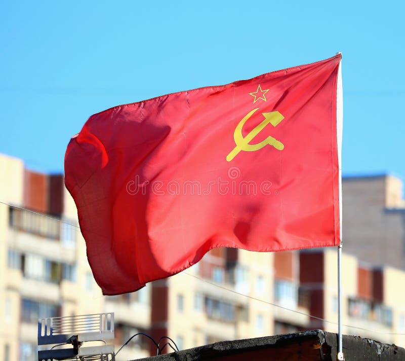 The red flag stock image. Image of flag, sickle, union - 123049251