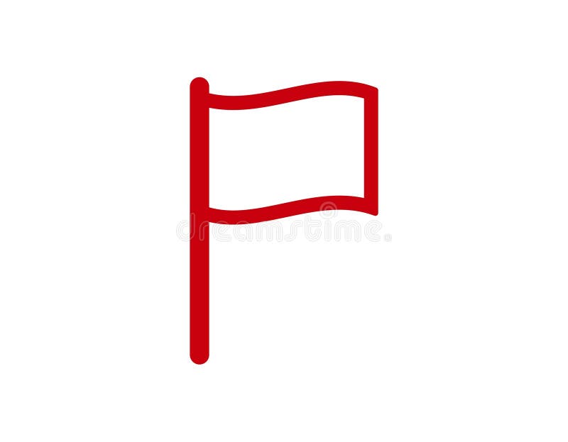 Red Flag Symbol on White Background Stock Vector - Illustration of ...