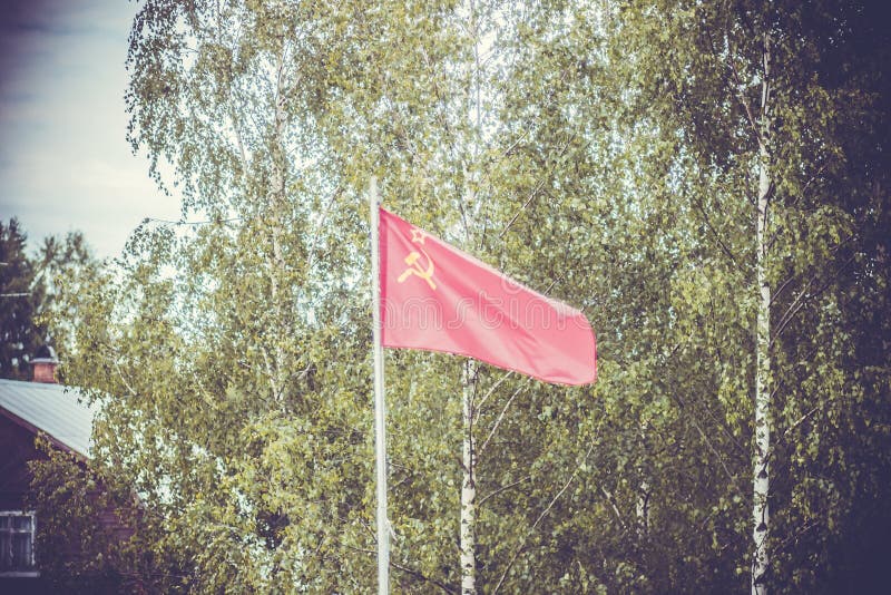 The red flag of the USSR stock image. Image of country - 220708607