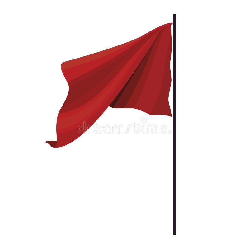 Red flag waving stock vector. Illustration of waving - 135232090