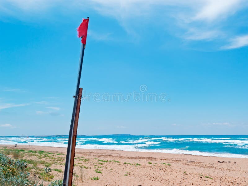Red flag and wind stock image. Image of danger, flag - 32754743