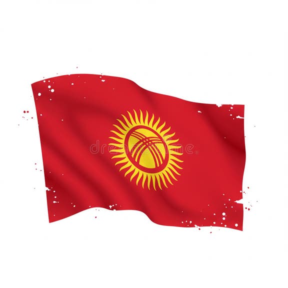 Red Flag with a Yellow Sun Featuring 40 Rays, Surrounding a Central Red ...