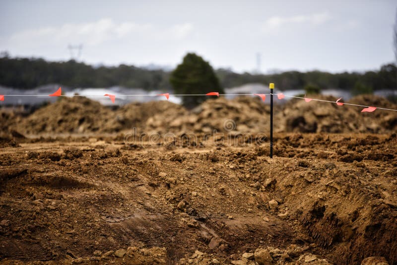 Danger tape at work stock image. Image of asphalt, isolated - 256078937