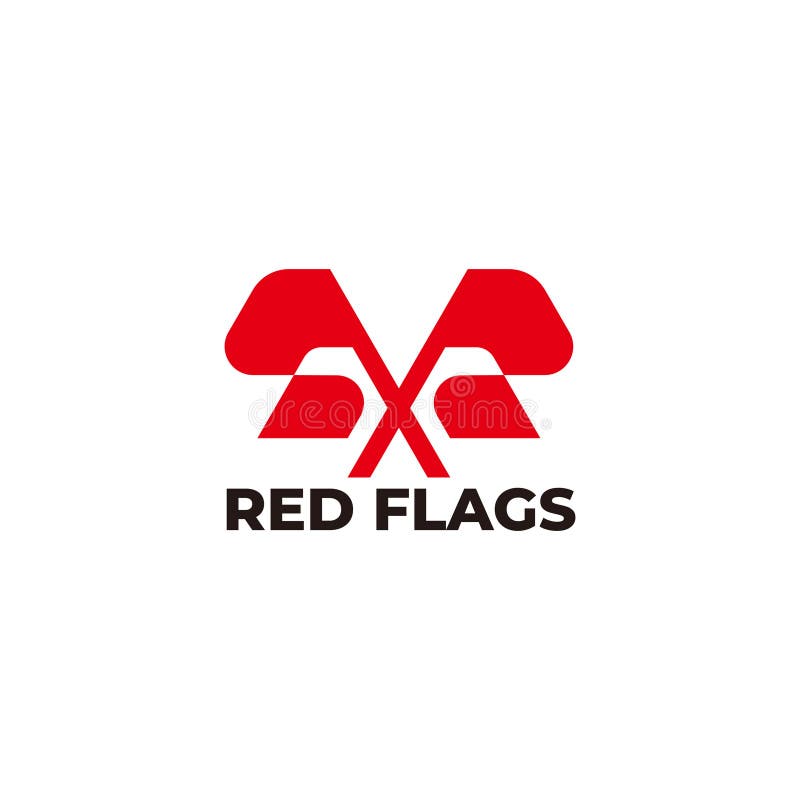 Red Flags Simple Curves Geometric Logo Vector Stock Vector ...