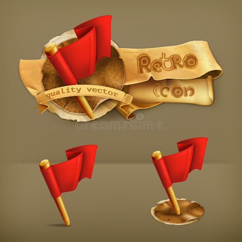 Red flags, vector icons stock vector. Illustration of sticker - 57418275