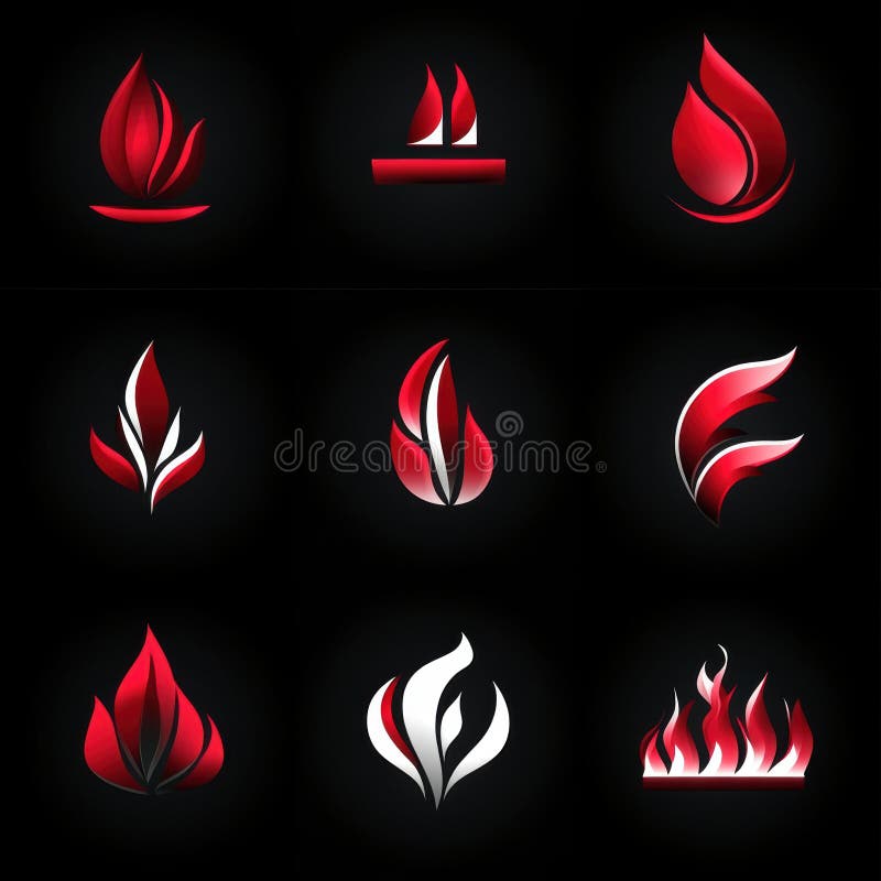 Red Flame Logo Designs stock illustration. Illustration of design ...