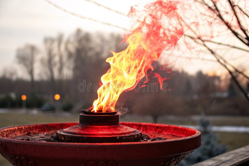 Red Flame Representing Heat Energy Stock Illustration - Illustration of ...