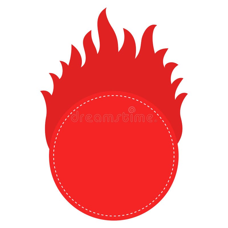 Red Flame Style Blank Sticker Stock Vector - Illustration of circle ...