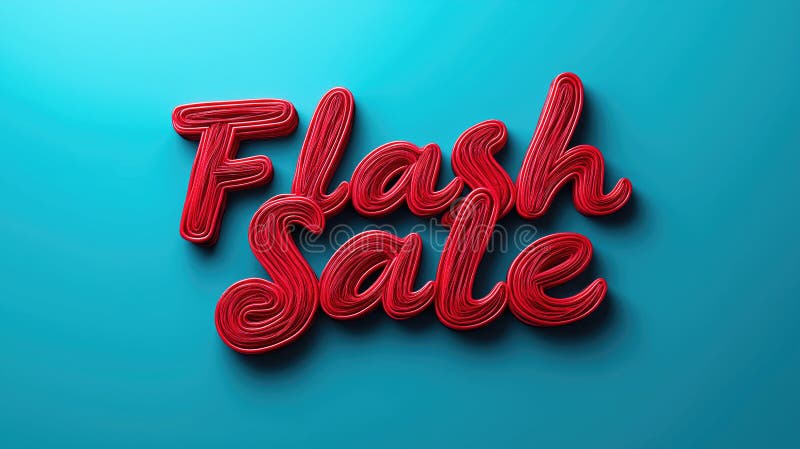 Red Flash Sale Text on Blue Background with 3d Effect Stock Photo ...