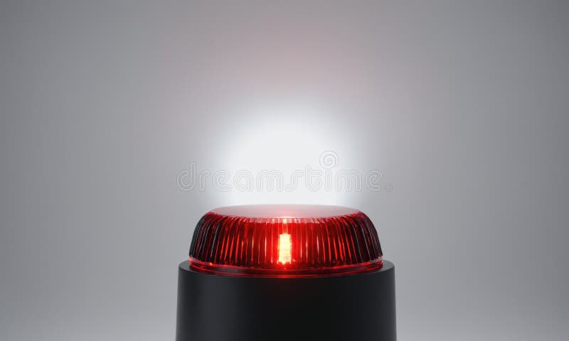 Red Flashing Light Atop Black Base Studio Shot Stock Illustration ...