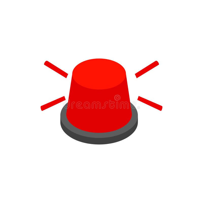 Red Flashing Light Icon, Isometric 3d Style Stock Vector - Illustration ...
