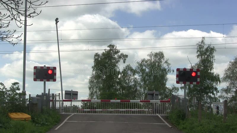 Red Flashing Lights at a Level Crossing. Stock Footage - Video of signs ...