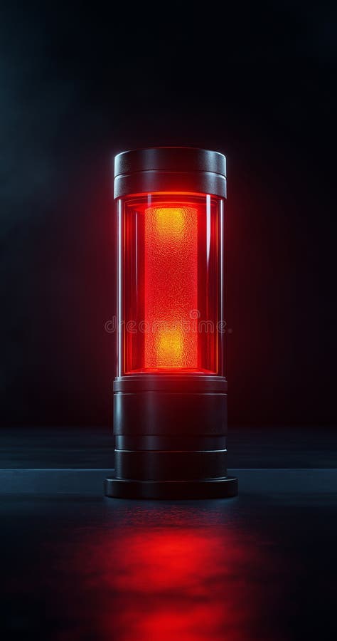 Red Flashing Siren with an Emergency Light Glowing on a Dark Background ... Red Flashing Siren with an Emergency Light Glowing on a Dark Background ...