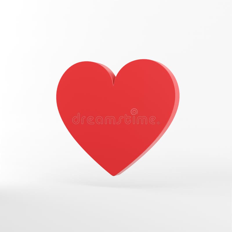 The Red Flat Heart Icon. 3D Rendering Stock Illustration - Illustration ...