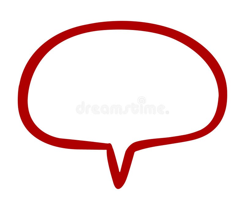 Red Flat Icon of Dialog Buble on White Background Stock Illustration ...