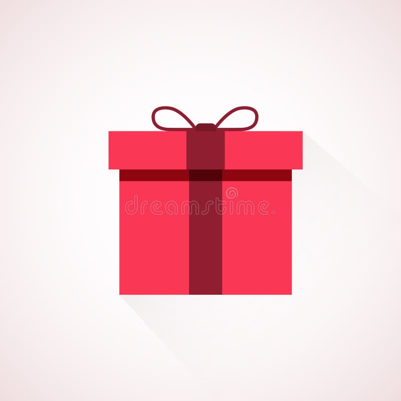 Red Flat Present Box Concept. Stock Vector - Illustration of decoration ...