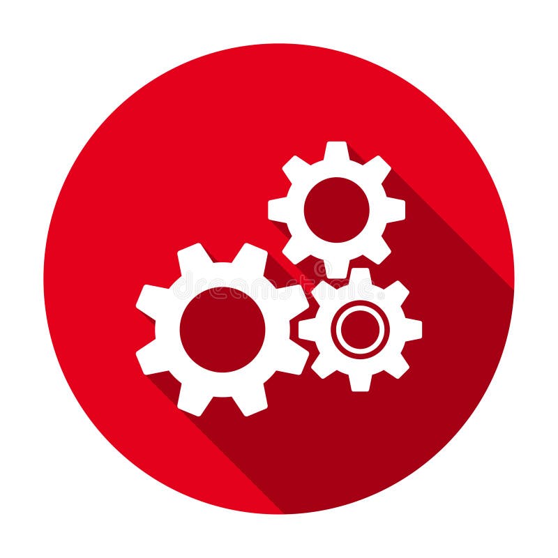 Gear Wheels Pictogram, Icon Isolated on a White Background. Stock ...