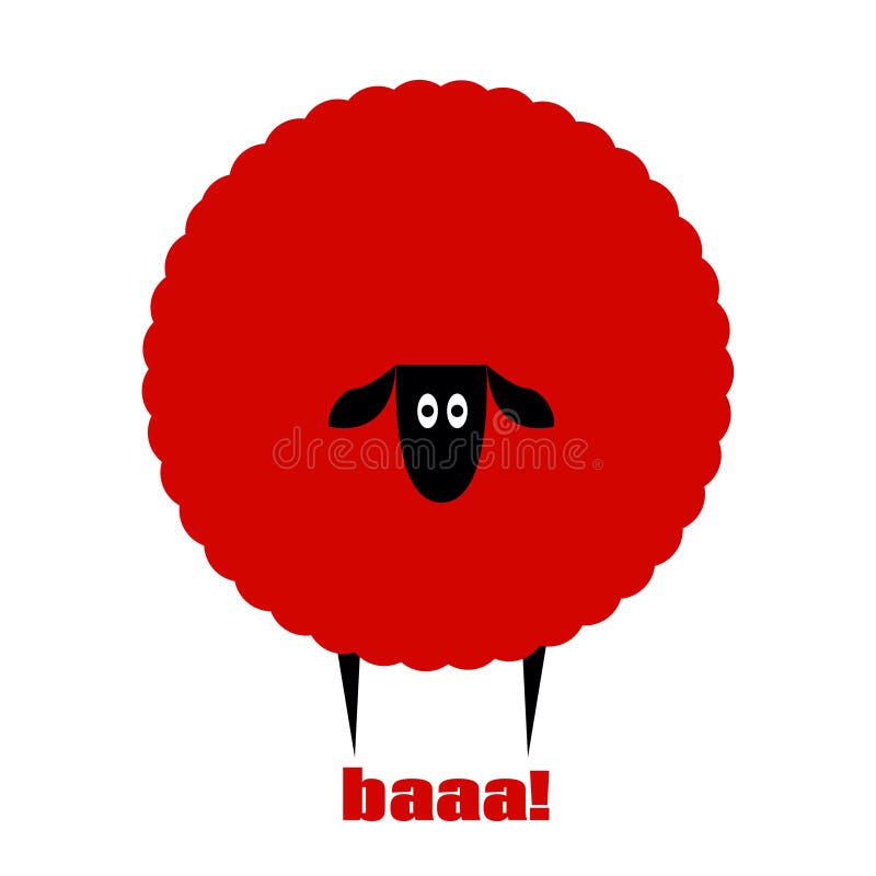 Red flat sheep saying baa stock vector. Illustration of festival - 45347663