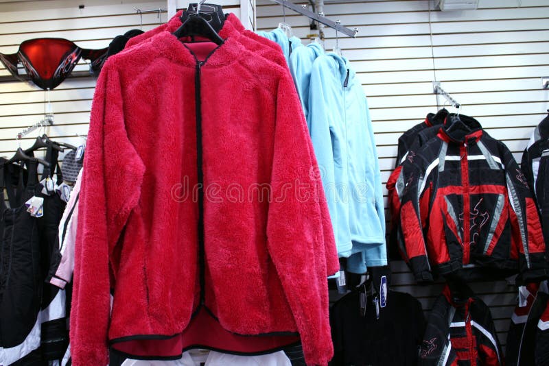 Red fleece jacket stock photo. Image of outerwear, jacket - 12369792