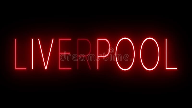Red Flickering and Blinking Animated Neon Sign for Liverpool Stock ...
