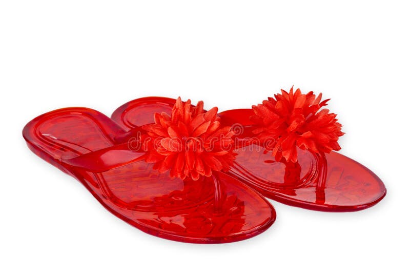Red Flip Flops stock photo. Image of sandal, pattern - 77518052