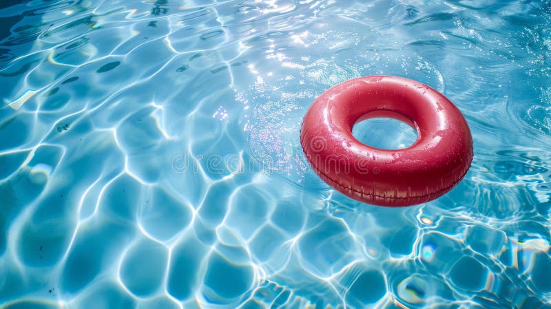 Red Float in the Blue Water Stock Illustration - Illustration of ...