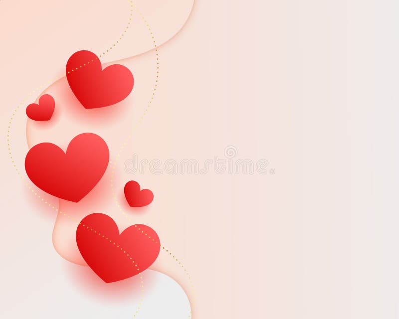 Red Floating Hearts Valentines Day Greeting Design Stock Vector ...