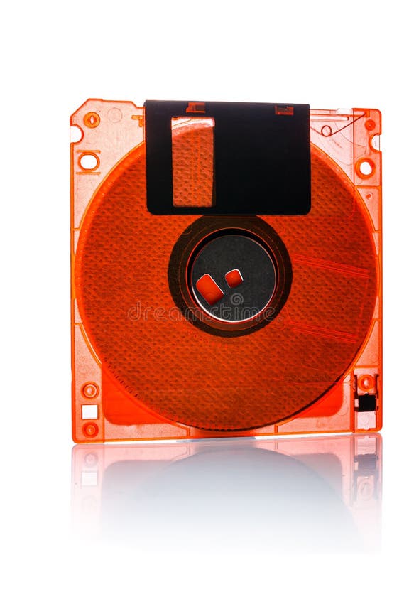 Red Floppy Disk. Old Digital Media Isolated on White Stock Image ...