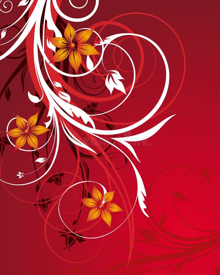 Red floral abstraction stock vector. Illustration of graphic - 14156363