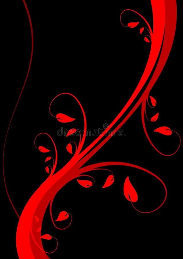 Red Floral Background stock vector. Illustration of vines - 4675872