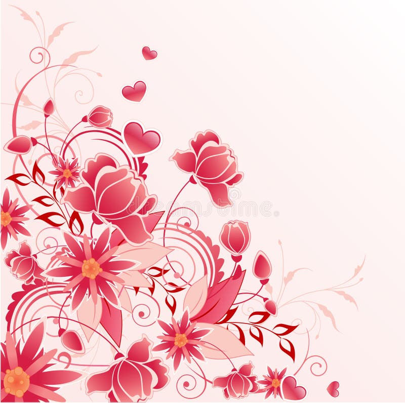 Red Floral Vector Wallpaper