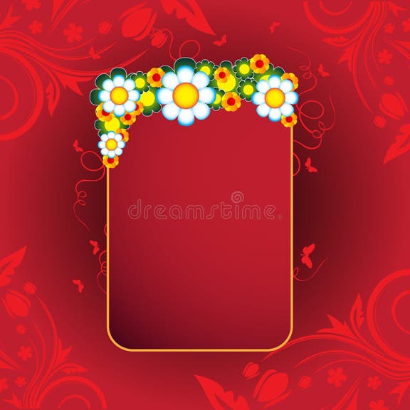 Red floral banner stock vector. Illustration of curl - 11110676