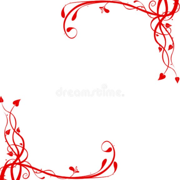 Red Floral Corners Background Stock Vector - Illustration of banner ...