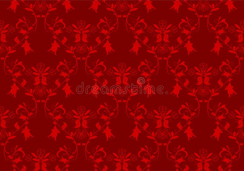 Red Floral Damask Background Stock Vector - Illustration of classic ...