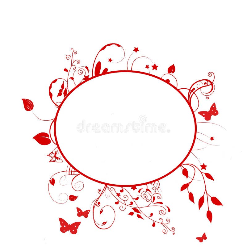 Red frame floral pastel stock illustration. Illustration of frame ...