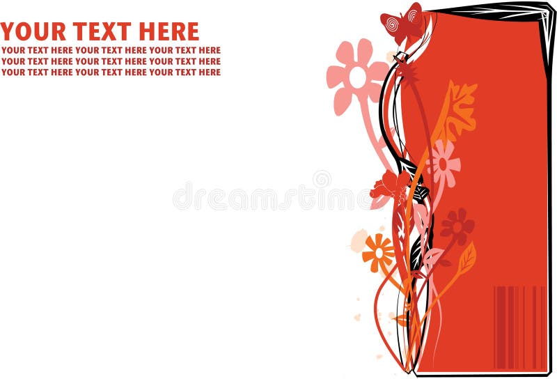 Red floral page border stock vector. Illustration of nature - 5231778