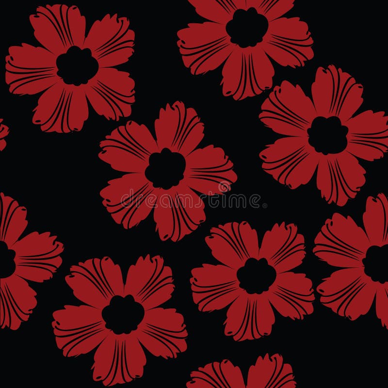 Red floral pattern stock illustration. Illustration of pattern - 12235331