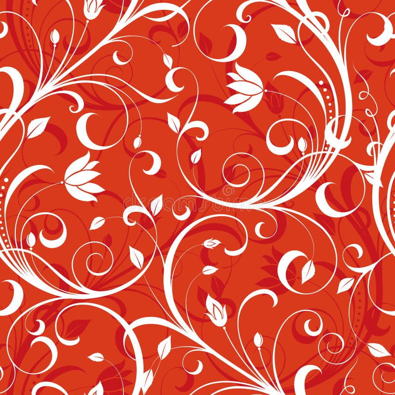Red Floral Pattern stock illustration. Illustration of swirl - 19473018