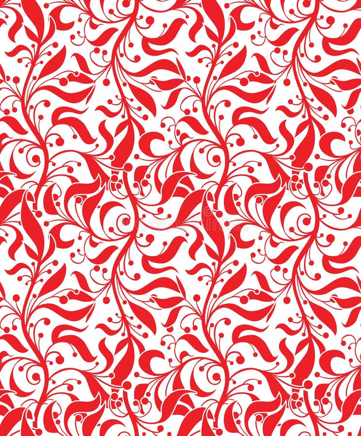 Red Floral Seamless Pattern Stock Vector - Illustration of floral ...