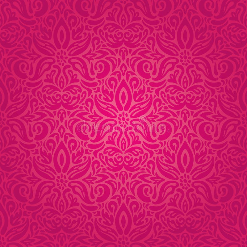 Red Floral Vector Pattern Wallpaper Background Stock Vector ...