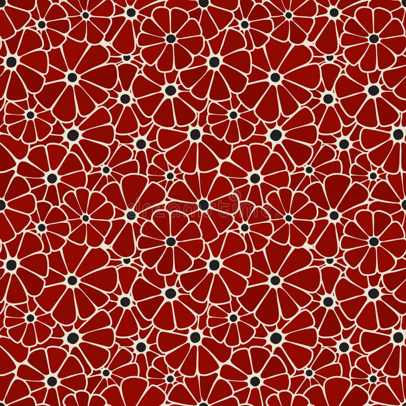 Red Floral Wallpaper Pattern Stock Vector - Illustration of fabric ...