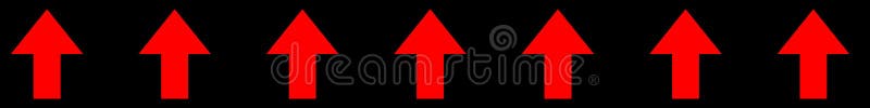 Red Flow Direction Tape on Black Background. a Long Horizontal Black Decorative Stripe with ...