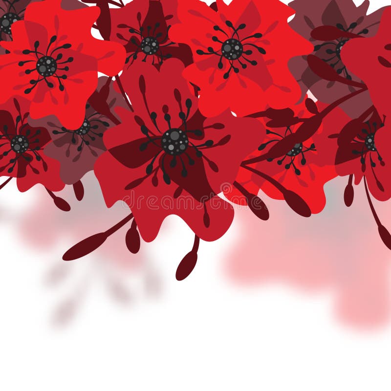 Red flower background stock vector. Illustration of love - 69976468