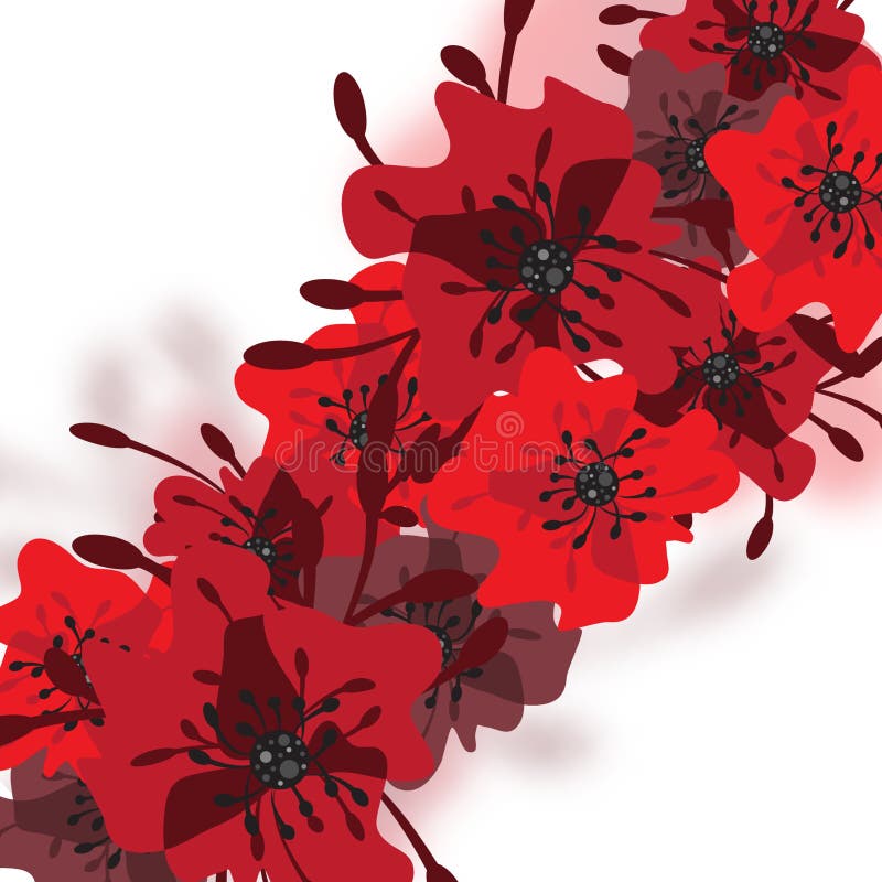 Red flower background stock vector. Illustration of gentle - 69976471
