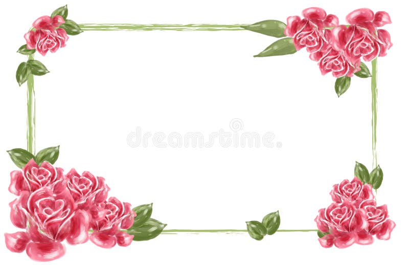 Red flower border stock illustration. Illustration of details - 12260898
