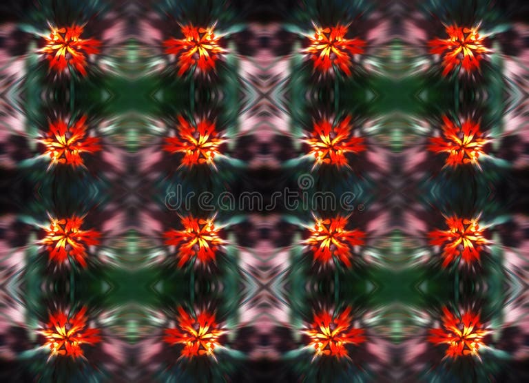 Red Flower Burst Duplication Background Pattern Stock Illustration ...