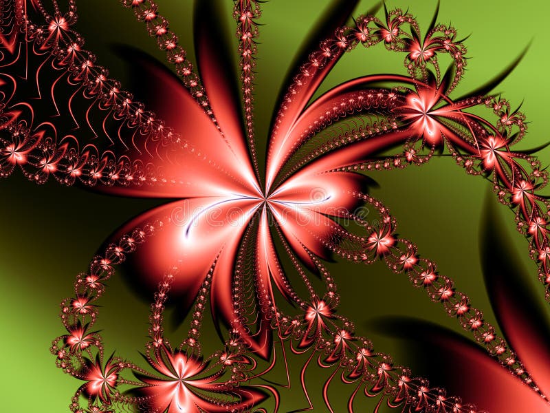 Fractal - Tropical Flowers and Spirals Stock Illustration ...