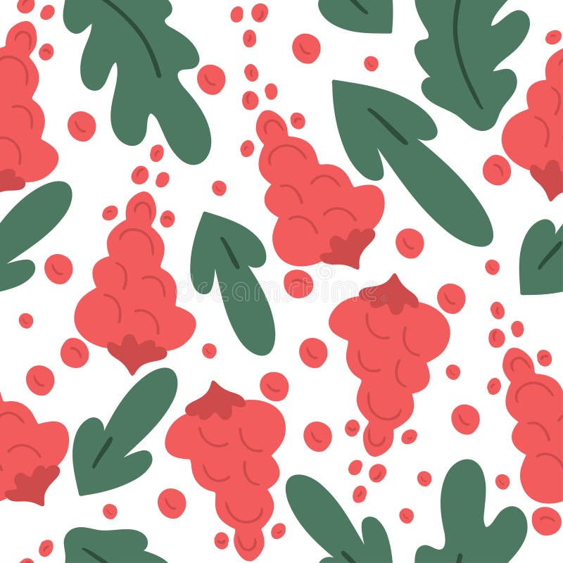 Red Flower Groovy Flat Design Seamless Pattern Stock Vector ...