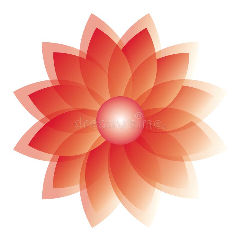 Red Flower Illustration stock vector. Illustration of shadows - 4152782