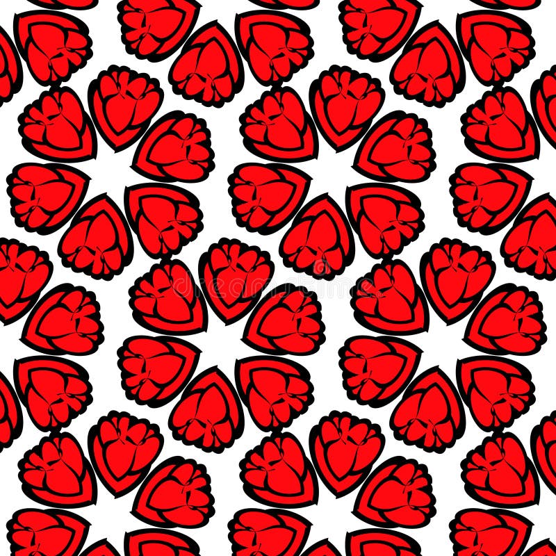 Red flower. Pattern stock illustration. Illustration of repeating ...